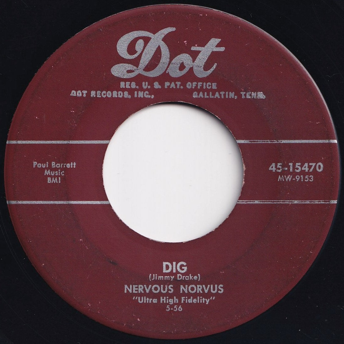 Nervous Norvus - Transfusion / Dig (7 inch Record / Used) – Solidity Records
